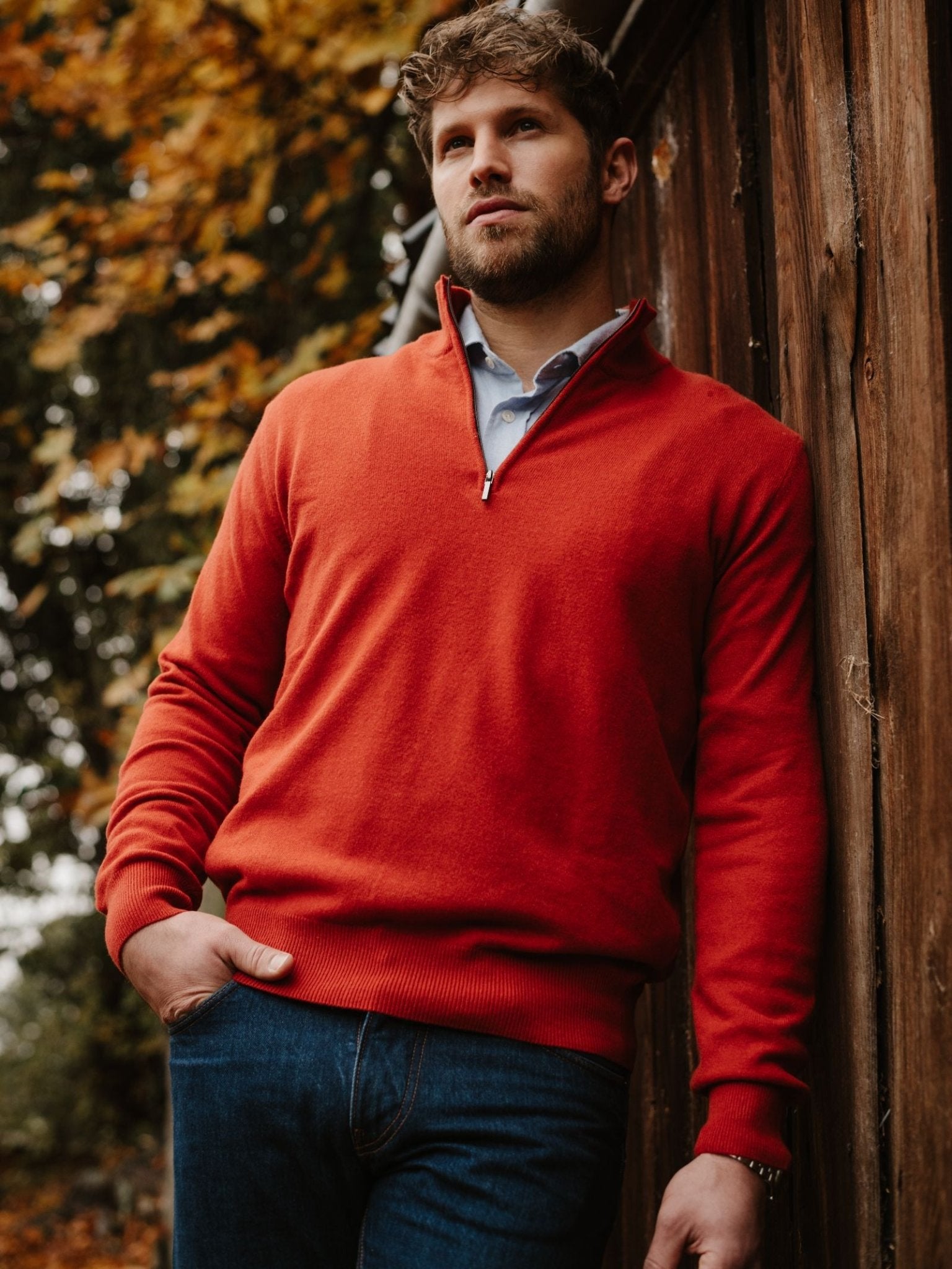 Merino & Cashmere Quarter Zip Jumper | Campbell's of Beauly
